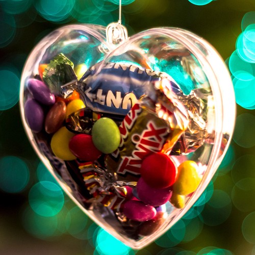 100mm Fillable Heart Shaped clear fillable container x1 valentines day ...