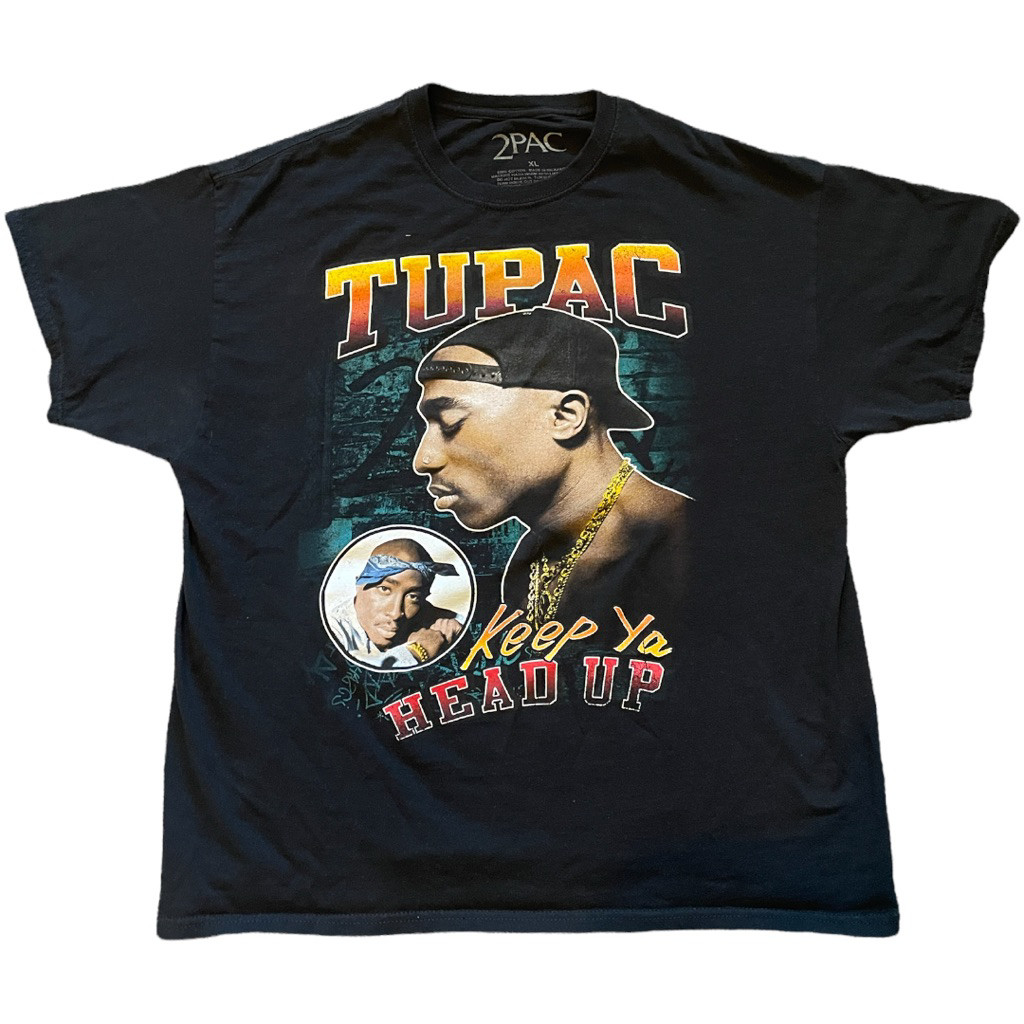 Tupac 2Pac Keep Ya Head Up” Black Screen Printed T s… - Gem