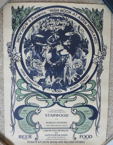 1970's CONCERT POSTER-NITTY GRITTY DIRT BAND-HIGH NOON AT ASPEN ...