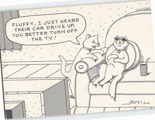 Postcard TV Time’s Up: The Humans are Home! Humor Art Print | eBay