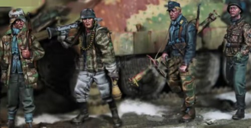 1/35 Resin Figure Model Kit 4 German Anti Tank Crew Soldiers WW2 Army ...