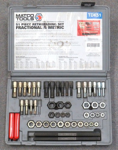 Matco Tools 51 pc. Rethreading Tap & Die Set Fractional and Metric ...