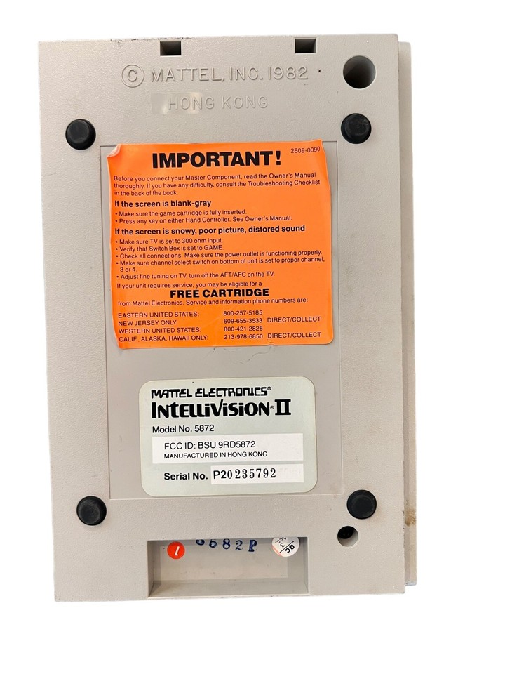 Mattel Intellivision II 2 Console System 5872 W/ Both Controllers ...