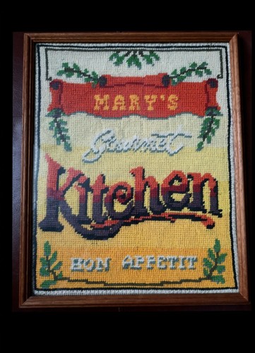 Woven Tapestry Wall Art Framed Mary's Gourmet Kitchen Interior Design ...