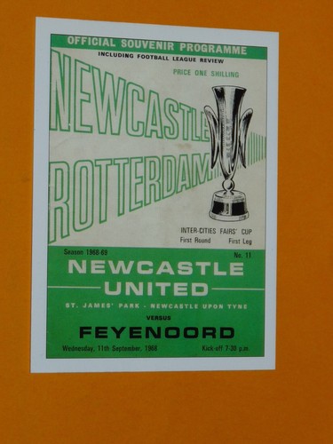 SPORTING PROFILE CARD FOOTBALL 2005 FAIRS CUP 1968-1969 NEWCASTLE ...