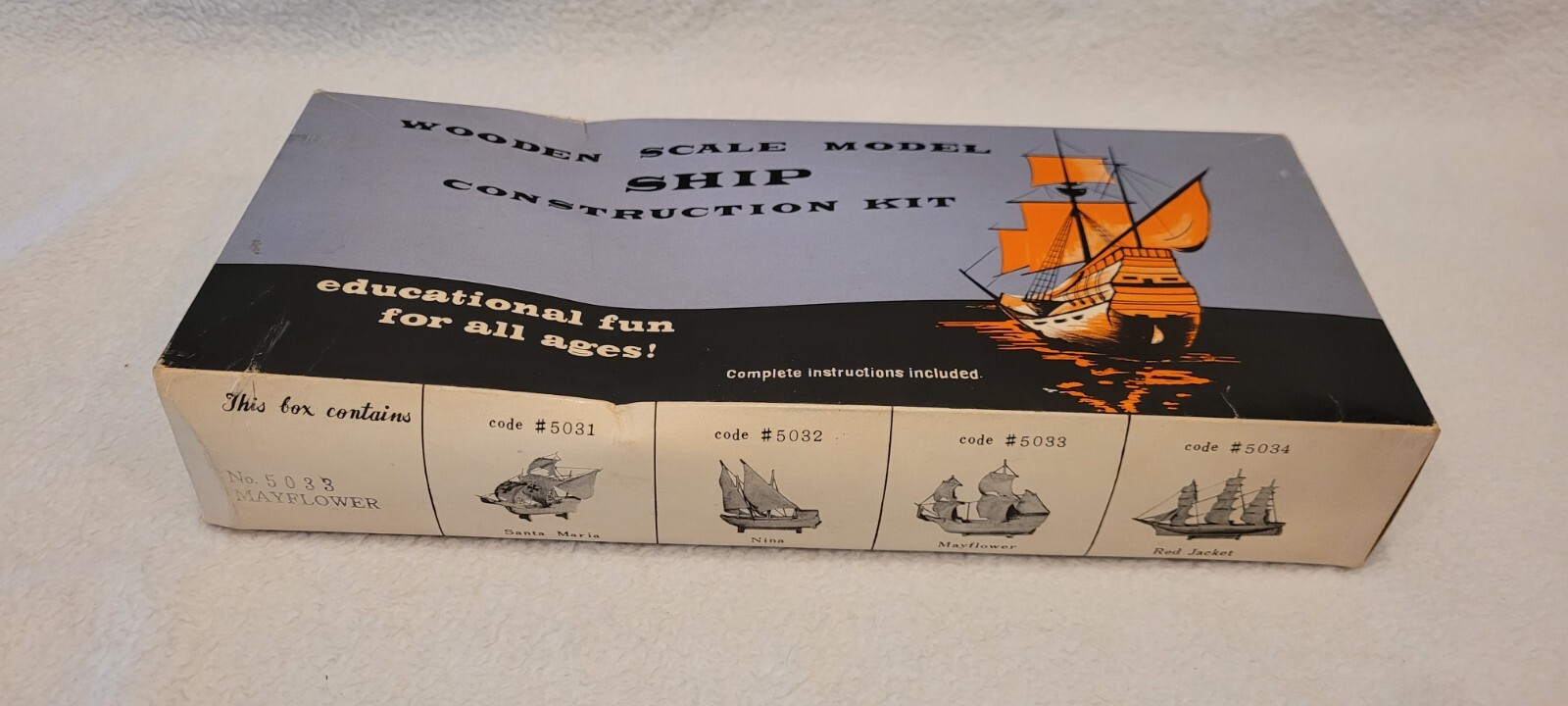 Vintage Mayflower Wooden Scale Model Ship Kit 5033 UNBUILT Made In ...