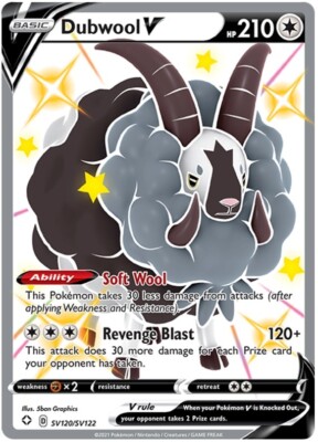 Pokemon - Dubwool V - SV120/SV122 - Shiny Holo Rare - Shining Fates ...