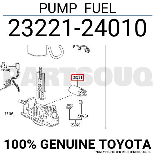 2322124010 Genuine Toyota PUMP FUEL 23221-24010 | eBay
