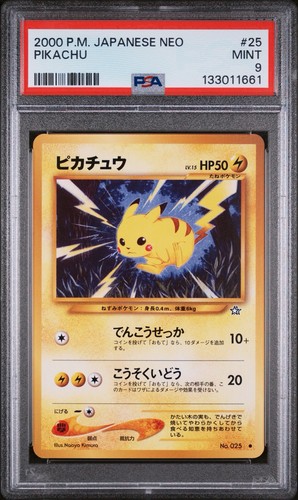 PSA 9 Mint Pikachu #025 Japanese Neo Pokemon Card | eBay