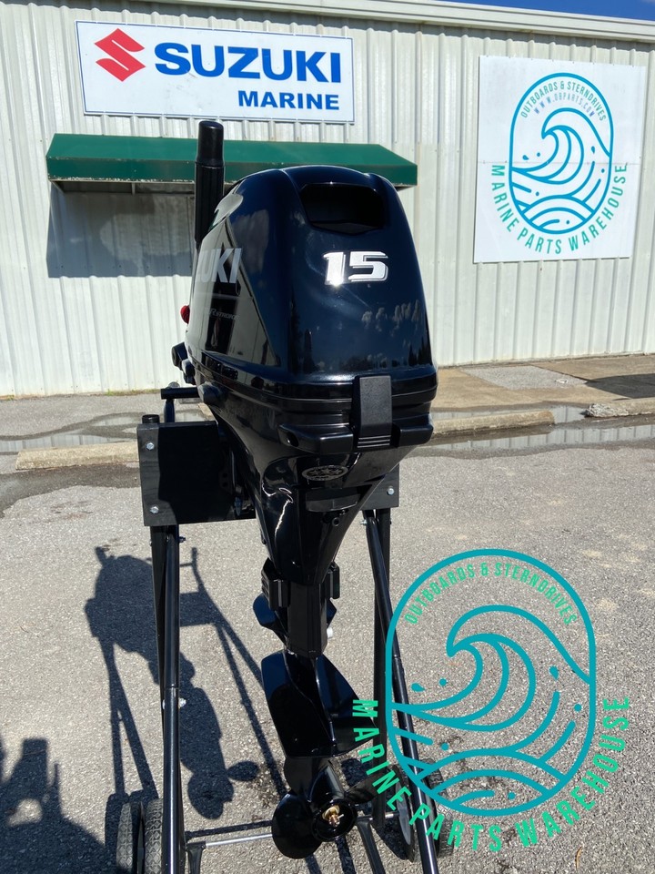 New Suzuki 15 Hp Tiller Outboard Motor 4-Stroke Short Shaft Pull Start ...