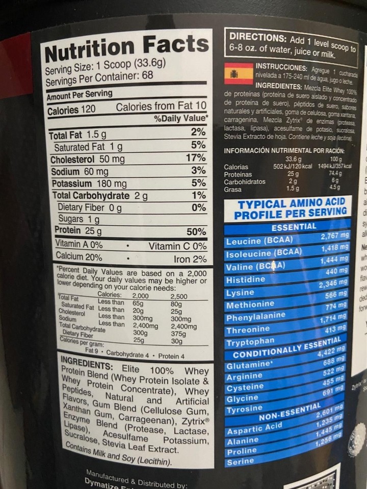 Dymatize Nutrition, EliteWhey Isolate Delicious Protein Shake 5 Lbs ...