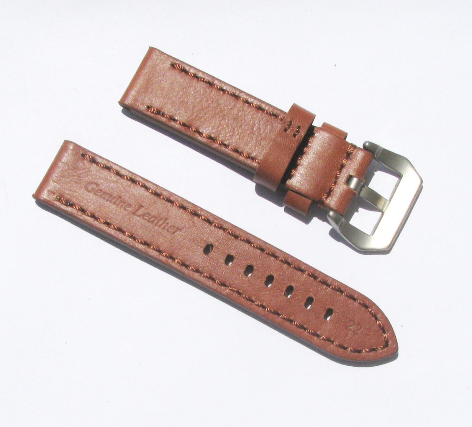 22mm Heavy Duty Extra Thick Watch Band Black Brown Tan Beige with 2 ...