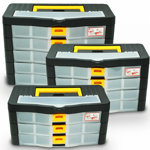3 4 5 Storey Portable Parts Craft Organiser Storage Case Locking Drawer ...