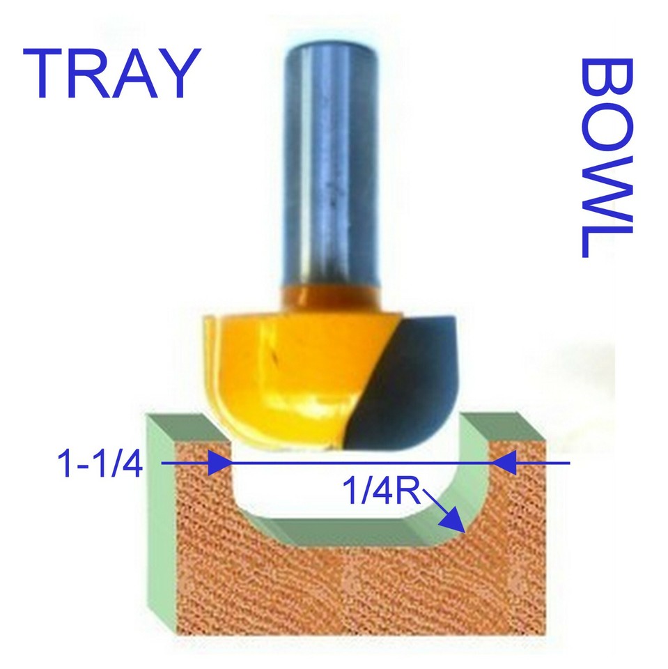1 pc 1/2"SH 1-1/4" Dia Dish, Bowl & Tray Router Bit sct-888 | eBay