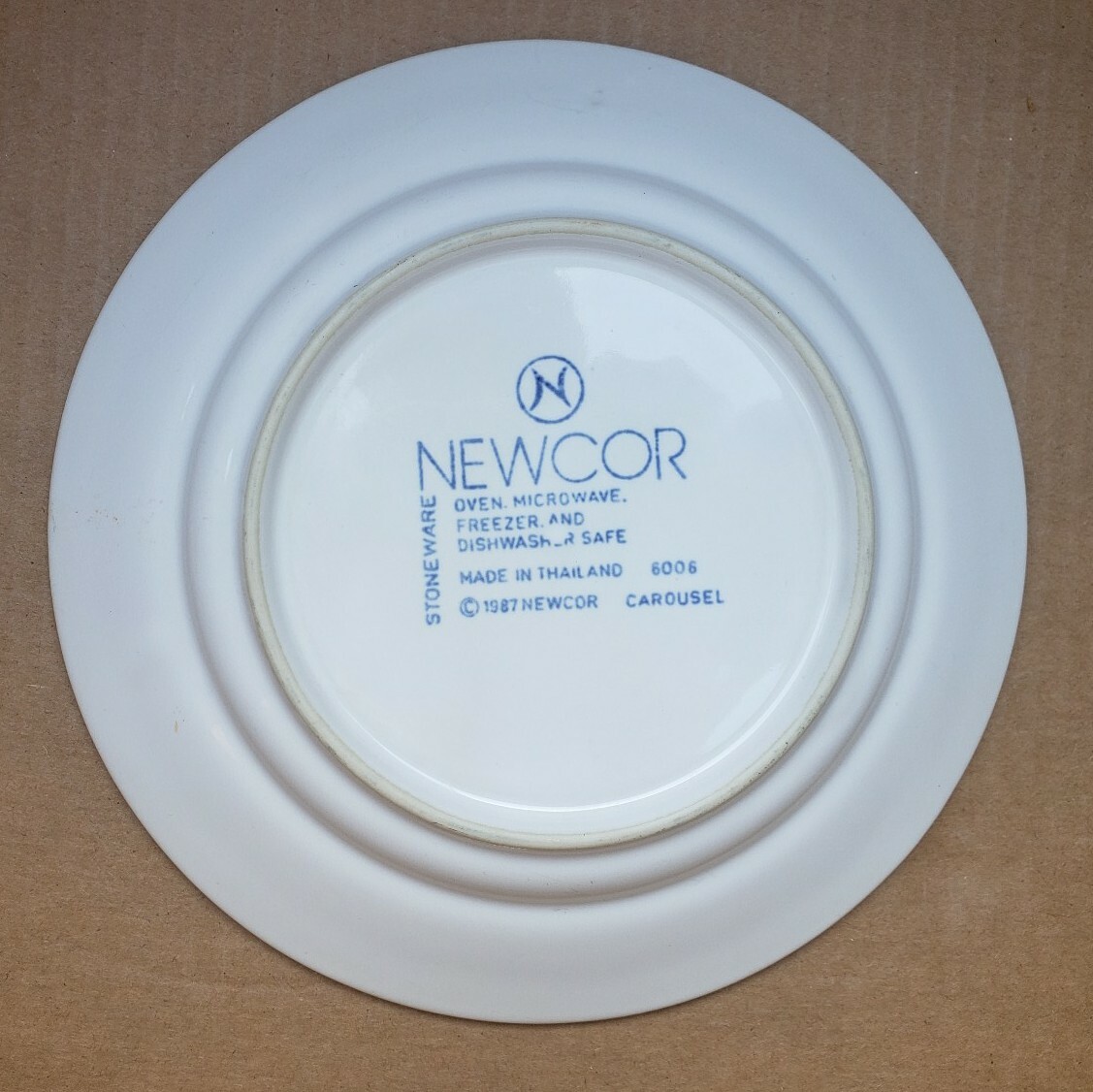 (3) Newcor Carousel Salad Plates Brown Rocking Horse Blue Center ...