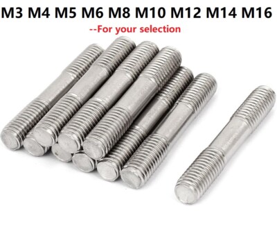 M6 6mm Double End Threaded Stud Bar Rod Bolts 304 (A2) Stainless Steel ...
