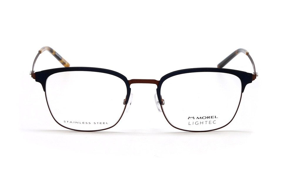 New Morel Lightec 30196L BM07 Square Matte Navy Blue Maroon Eyeglasses ...