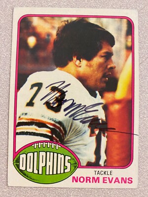 Norm Evans signed MIAMI DOLPHINS card 1976 Topps | eBay