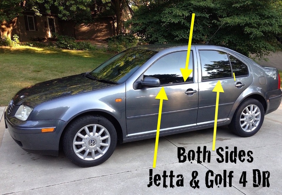 Window Molding Seal Scraper Trim Set 99-05 VW Jetta Golf MK4 4 Door ...