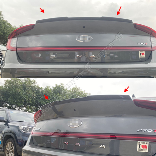 For Hyundai Sonata Glossy Black Rear Tail Trunk Spoiler Wing Lip Trim ...