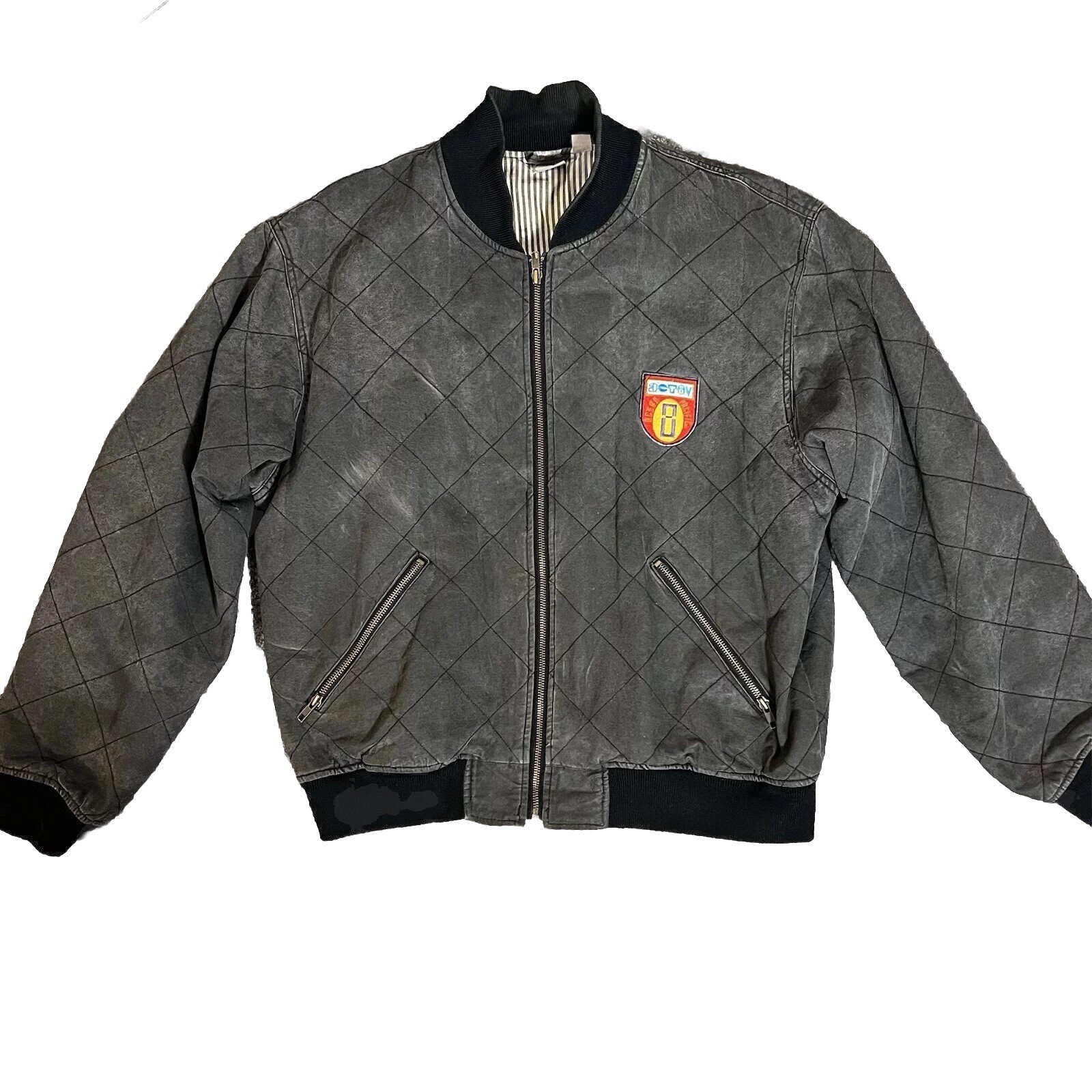 RARE Vintage 90s Y2K Quilted Varsity Bomber Jacket OP… - Gem