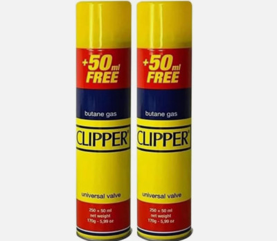 2pc Clipper Butane Gas Universal Fluid Fuel Lighter Refill 300ML High ...