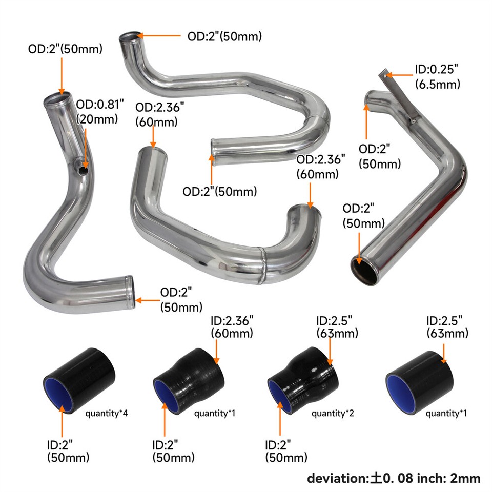 Bolt On Intercooler Pipe Kit For VW Jetta Golf GTI GL GLI GLS MK4 1.8T ...