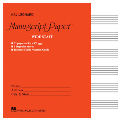 Wide Staff Manuscript Paper (Red Cover) | eBay