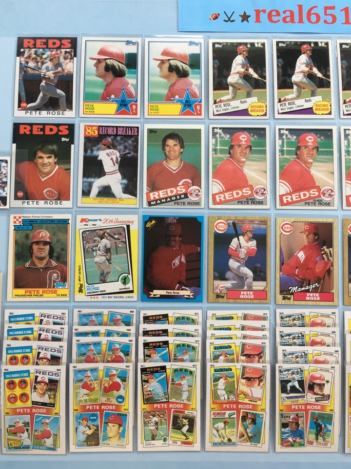 1970+ PETE ROSE Vintage Lot x 108 | Topps #61 458 1974 300 1977 450 ...