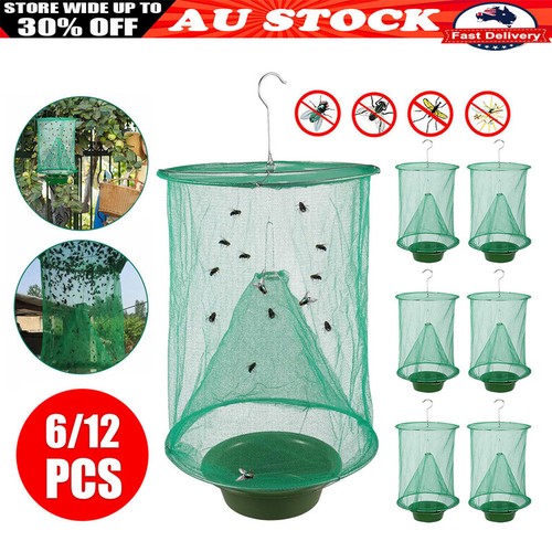 6/12X Fly Trap Net Cage Trap Hanging Catcher Insect Ranch Pest Killer ...