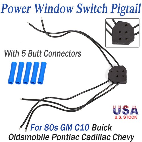 For 80s GM C10 Power Window Switch Pigtail Connector Plug Wire Monte ...
