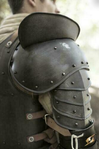 Medieval Shoulder Pauldrons Larp Steel Giant Dark Warrior Pair Of ...