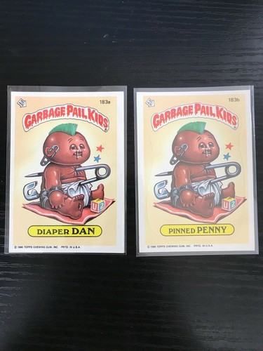 1986 Topps Garbage Pail Kids Series 5 Diaper Dan 183a & Pinned Penny ...