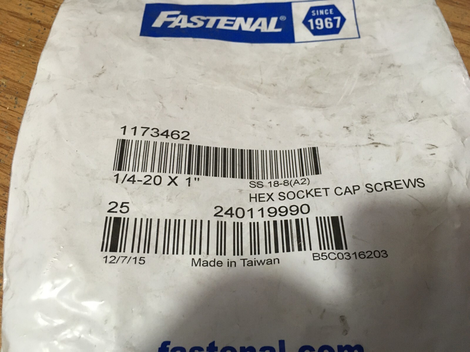 (25) 1/4"-20 x 5/8" ASTM F837 Hex Drive Grade 18-8 Stainless Steel ...