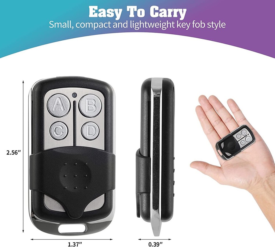 Electric Cloning Universal Gate Garage Door Remote Control Fob 433mhz ...