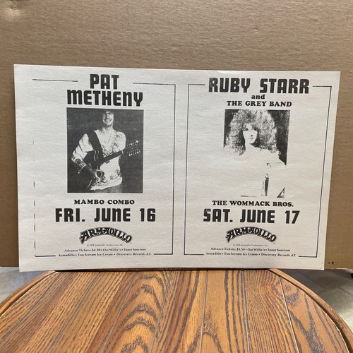 Pat Metheny And Ruby Starr Armadillo World Headquarters Concert Poster ...