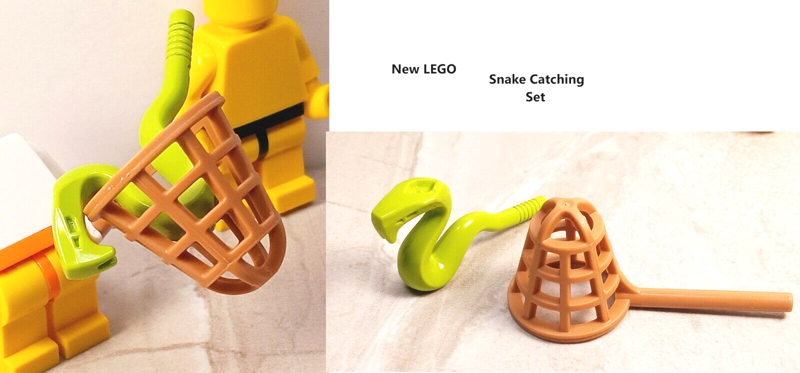 New LEGO Snake Catcher Set Lime Green Cobra Big Snake Standing & BIG ...