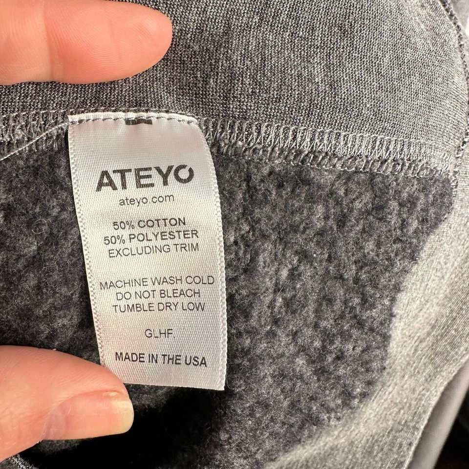 Ateyo Mens Womens Tech Zip Up Gaming Hoodie Sweatshirt Gray size XS | eBay