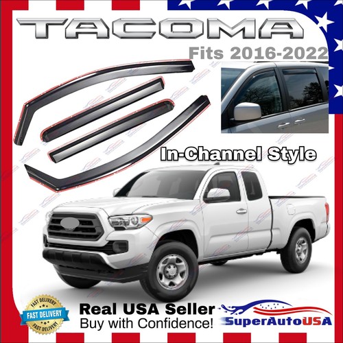 For TOYOTA TACOMA 2016-2022 In-Channel Vent Window Visors Rain Guard ...