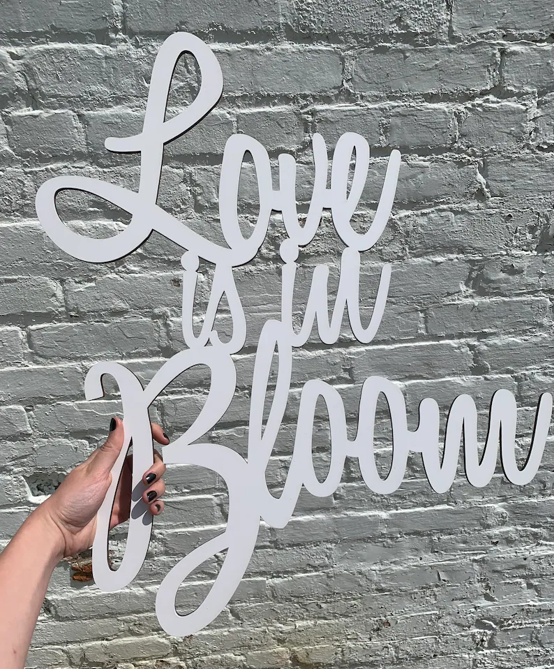 Love Is In Bloom Sign- Bridal Shower Backdrop- Wedding Shower Decor | eBay
