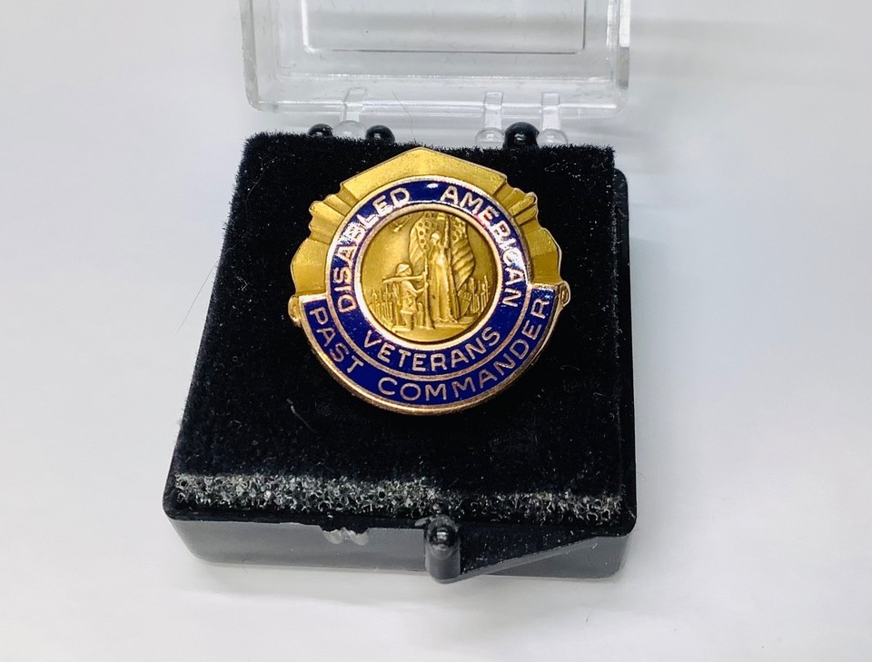 Disabled American Veterans Past Commander Lapel Pin Medal 10K Gold ...