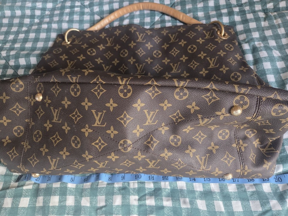Louis Vuitton Monogram Top Handle Bag Brown Braided Handle Gold ...