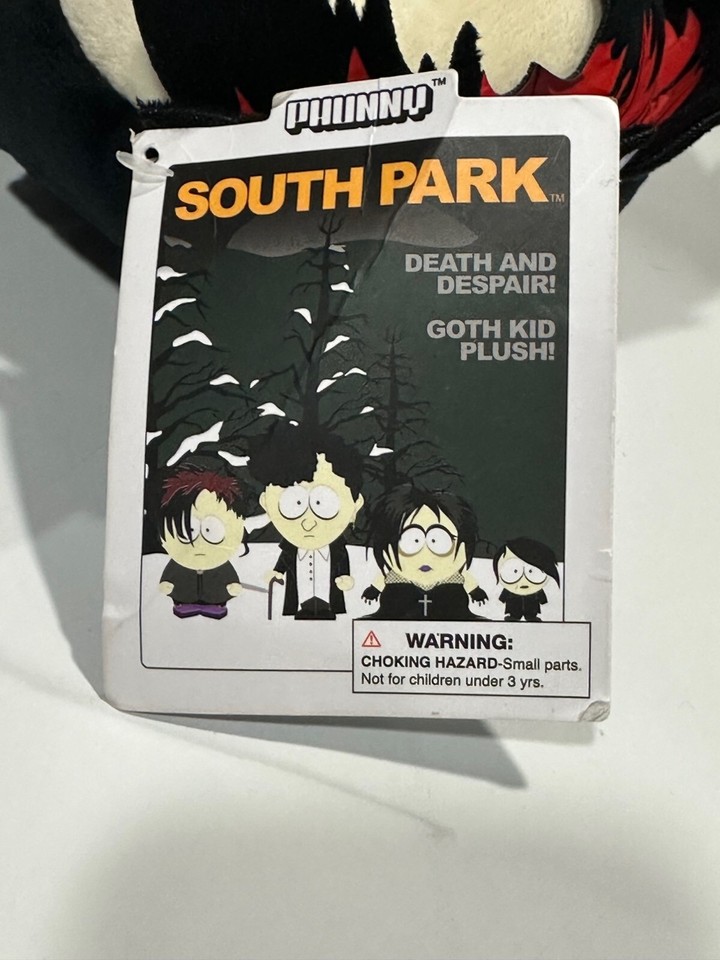 KIDROBOT SOUTH PARK GOTH KID PETE 8" PHUNNY PLUSH NEW WITH TAGS | eBay