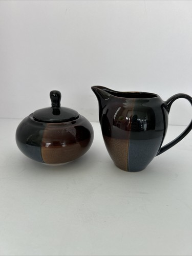 Oneida Cream And Sugar Bowl Set Cubism Pattern Stoneware | eBay
