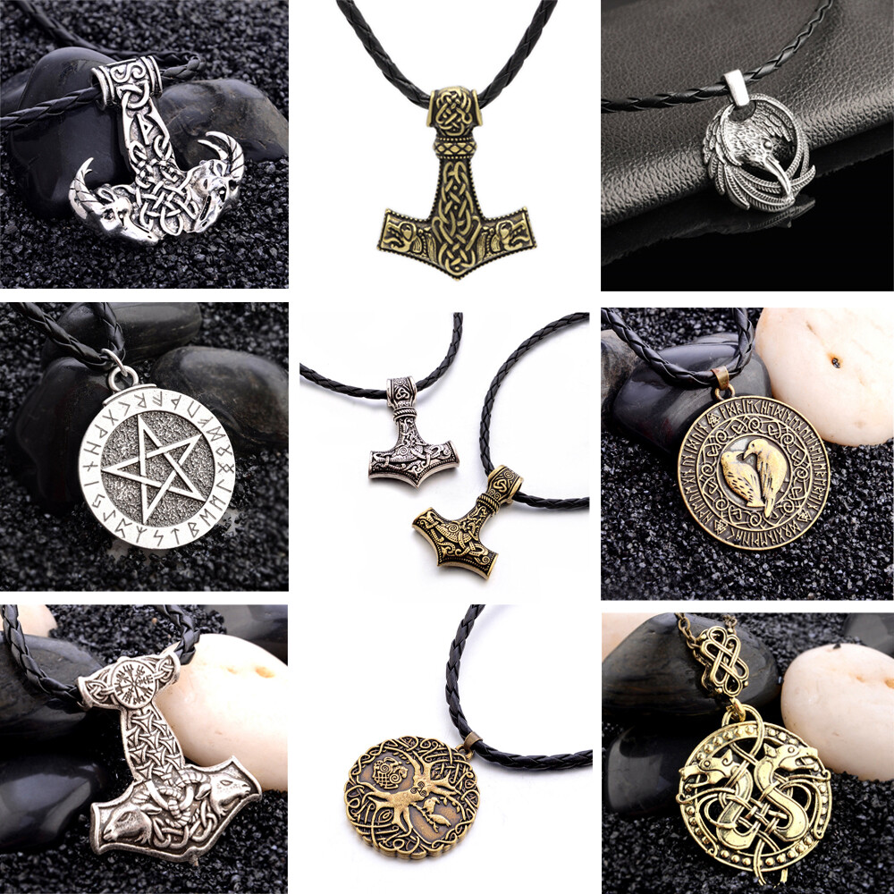 Retro Necklace Norse Valknut Viking Cross Nordic Pendant Fashion ...