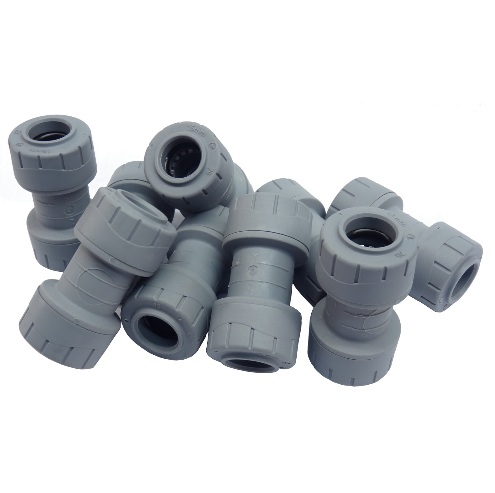 15mm Polyplumb Straight Couplers PB015 Push-Fit Plastic Plumbing ...