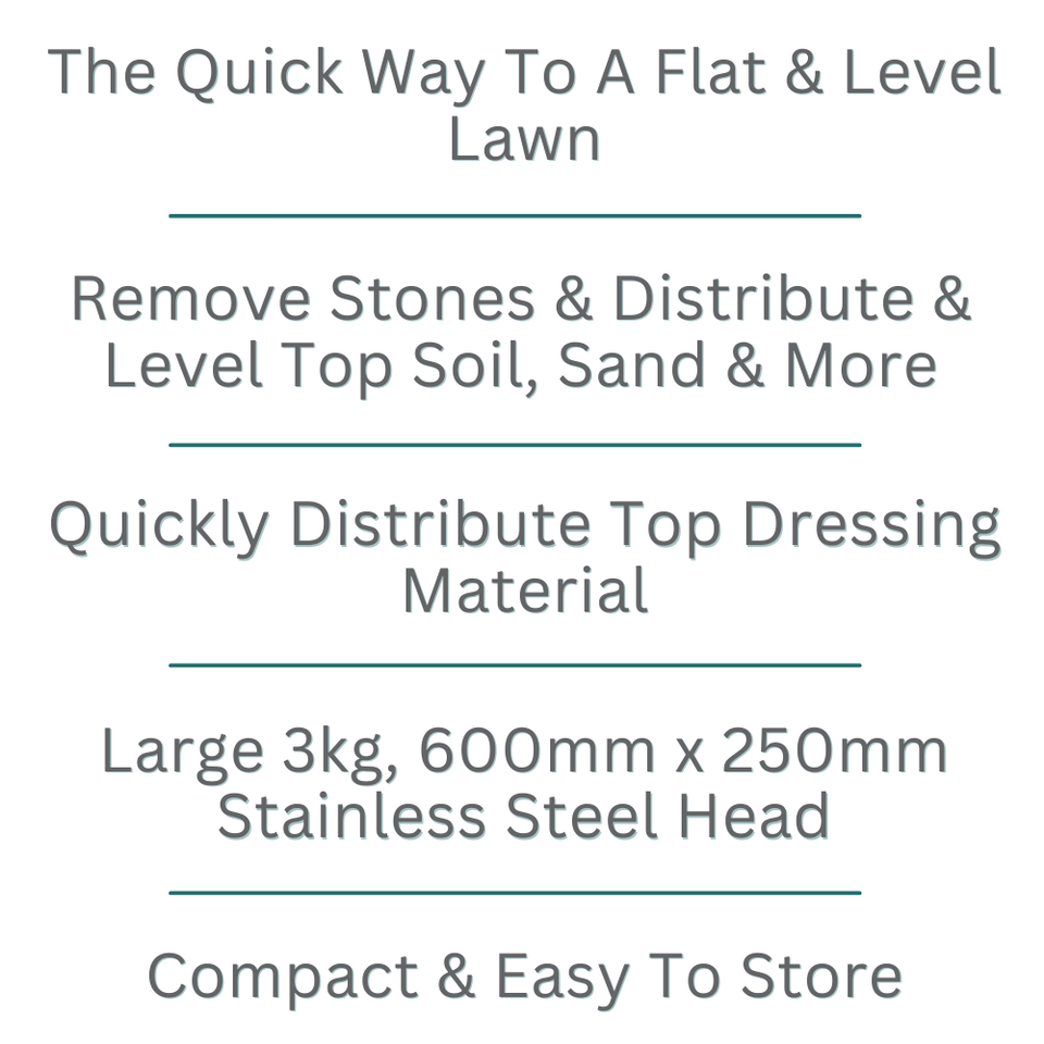 Lawn Leveller Lute Sand Soil Levelling Rake Grass 600mm x 250mm 3kg 1 ...