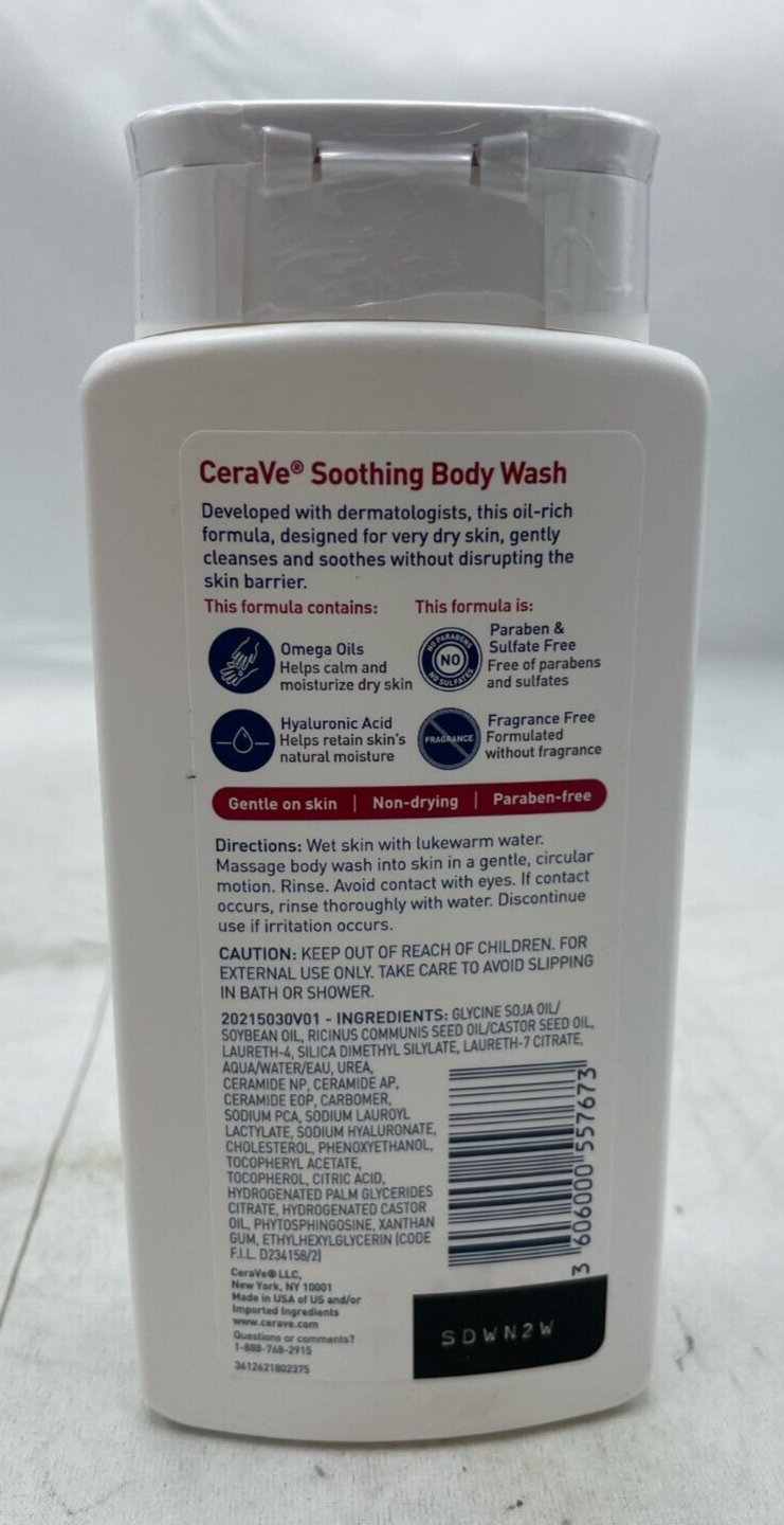 CeraVe Soothing Body Wash for Very Dry Skin Gentle Formula 10 Fl Oz NEW ...