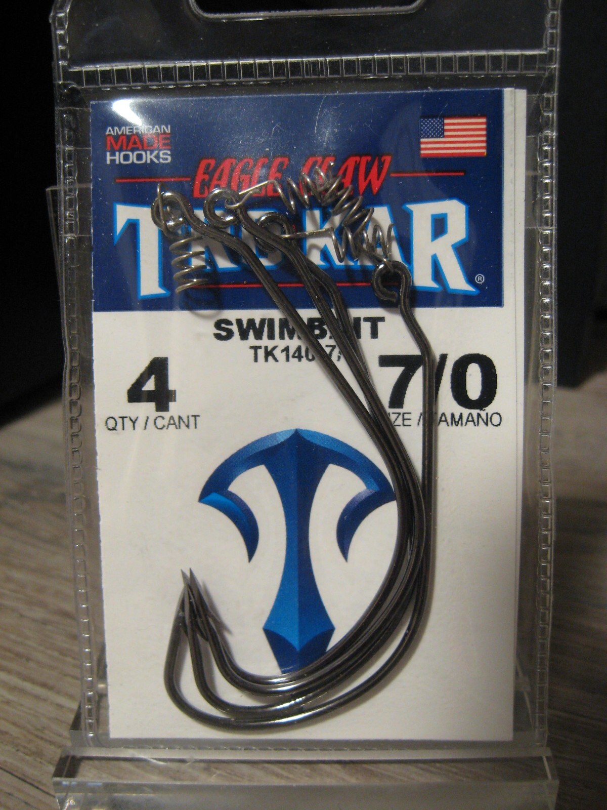 4 Eagle Claw TroKar Swimbait Fish Hooks - Size 7/0 - TK140-7/0 - Black ...