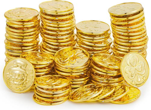 120 Pcs St. Patrick’S Day Gold Coins, Plastic Gold Coins Bulk with ...